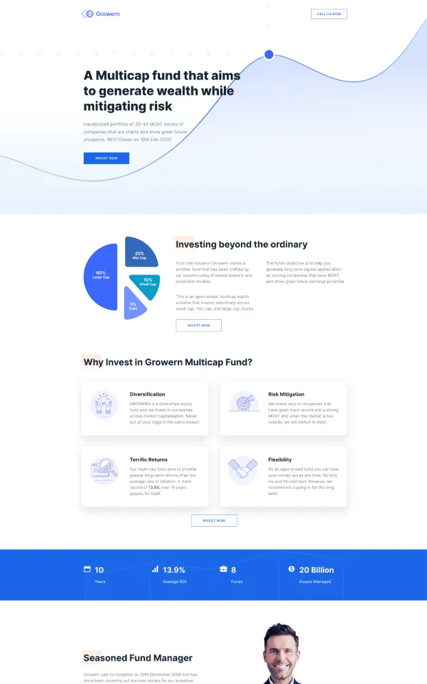 Mutual Fund - Finance Template | Swipe Pages