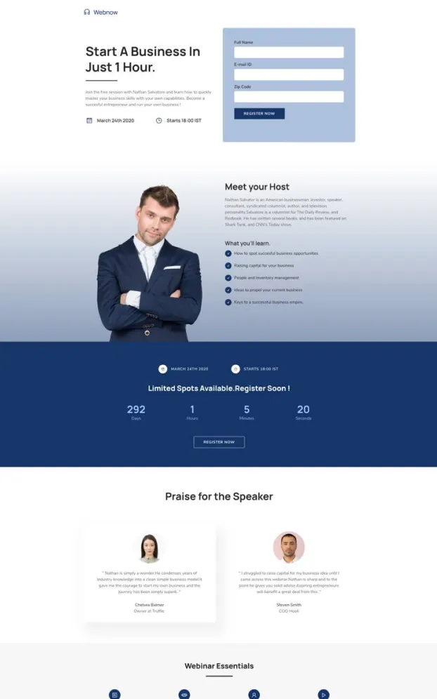 Webinar - Marketing Template | Swipe Pages